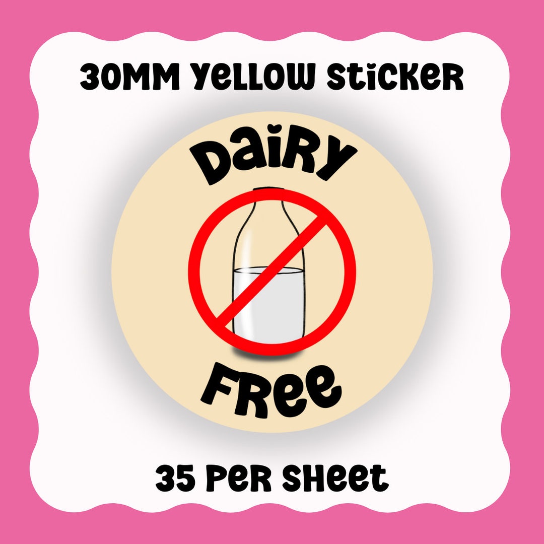Dairy Free Allergen Stickers, Allergen Labels for Bakers, Ingredients ...