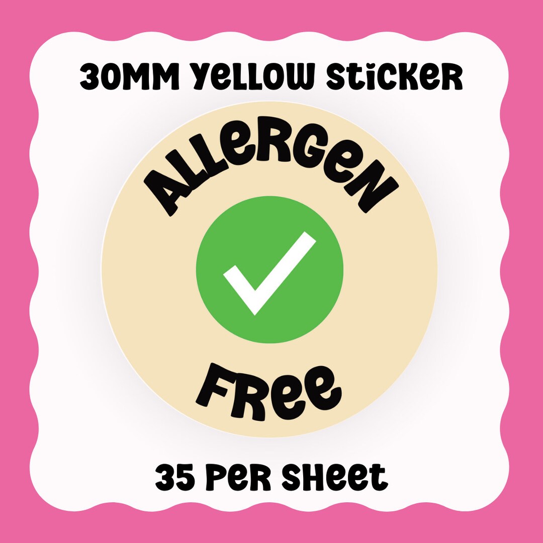 Allergen Free Allergen Stickers, Allergen Labels for Bakers ...