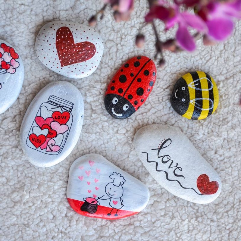 Painted Pebbles - Etsy