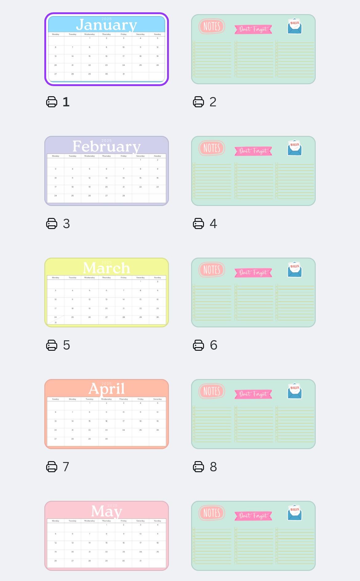 Digital 2025 Calendar - Etsy
