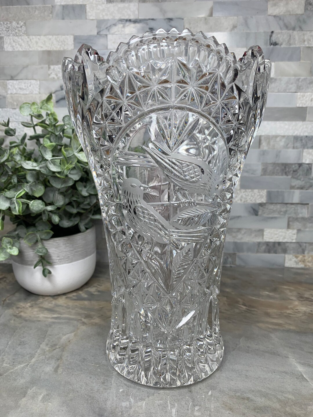 Gorgeous 10” Byrdes Collection Vase by HOFBAUER - Etsy