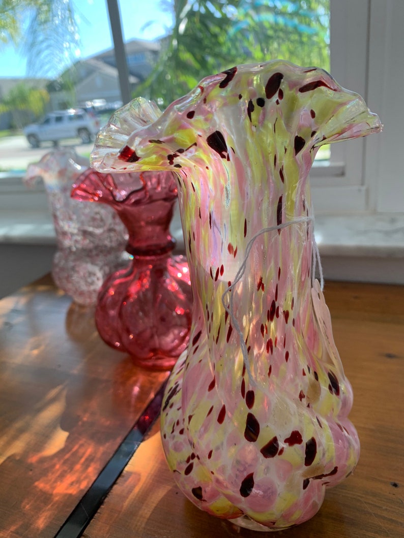 Antique Spatter Glass of Vases Legras / Stevens and Williams Art ...