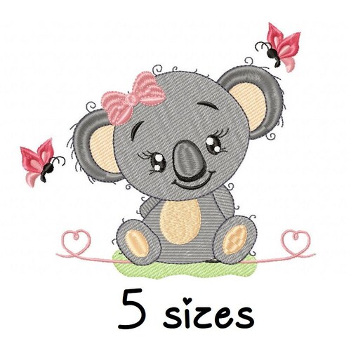 Koala Embroidery Designs Baby Embroidery Design Machine - Etsy