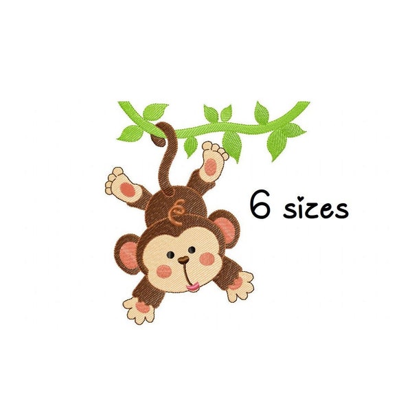 Monkey Embroidery Design - Etsy