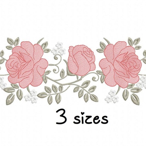 Purple Roses Embroidery Designs Flowers Embroidery Design - Etsy