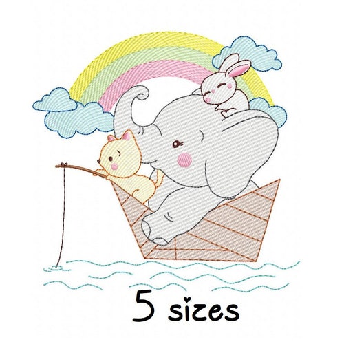 Vintage Baby Elephant Machine Embroidery Designs Instant - Etsy