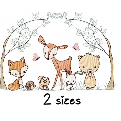 Vintage Forest Animals Machine Embroidery Designs Instant - Etsy