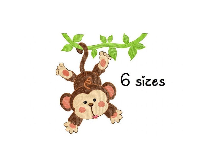 Monkey Embroidery Design Animals Embroidery Design Machine | Etsy