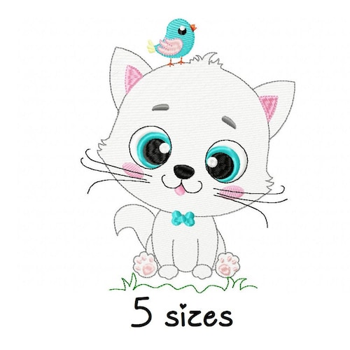 Cute Cat Embroidery Design Baby Embroidery Design Machine - Etsy