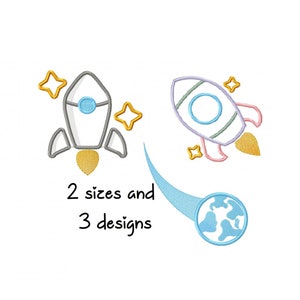 Rocket Embroidery Designs, Baby Embroidery Design Machine, Space ...
