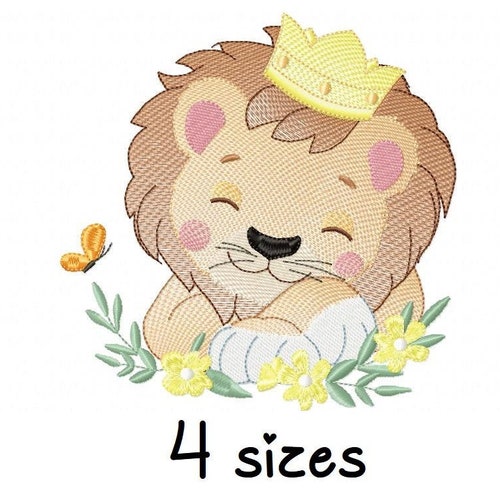 Lovely Lion King Embroidery Designs Animal Embroidery Design - Etsy
