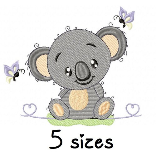 Koala Embroidery Designs Baby Embroidery Design Machine - Etsy