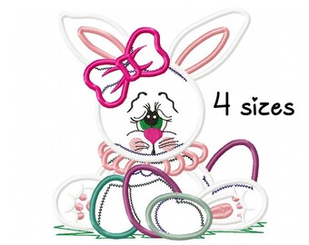 Bunny Girl Applique Machine Embroidery Design Bunny - Etsy