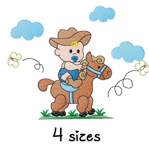Cowboy Baby Embroidery Design Boy Embroidery Design Machine - Etsy