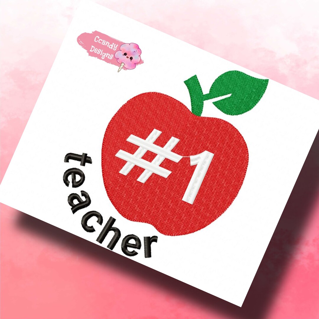 Number One Teacher Embroidery Design,student Embroidery Design Machine ...
