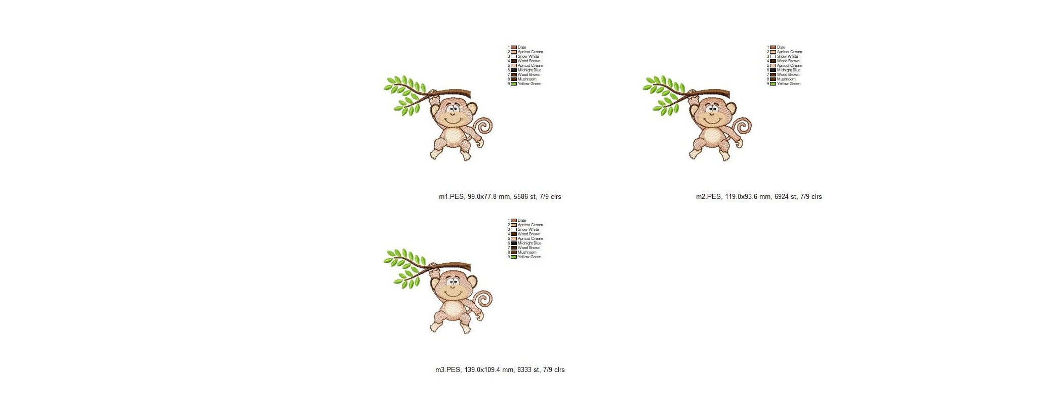 Cute Monkey embroidery design animals embroidery design | Etsy