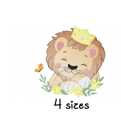 Lovely Lion King Embroidery Designs Animal Embroidery Design - Etsy