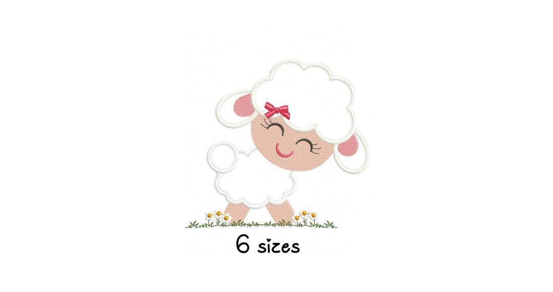 Cute Sheep Girl embroidery design, animals embroidery design machine ...