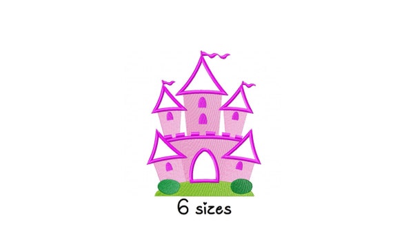 Pink Castle Embroidery Designs Girl Embroidery Design - Etsy