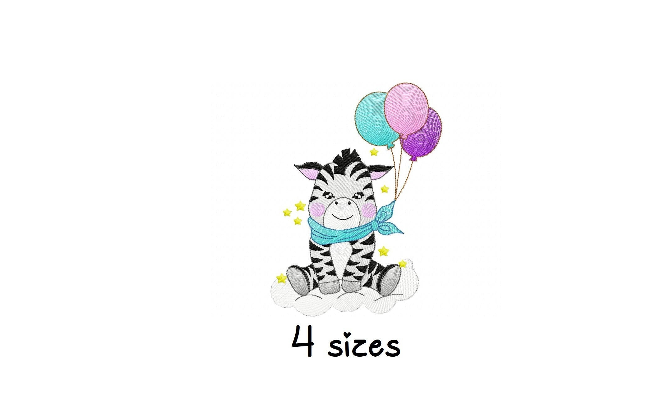 Zebra Ballons Stickdatei Baby Stickdatei Stickdatei Maschine - Etsy Schweiz