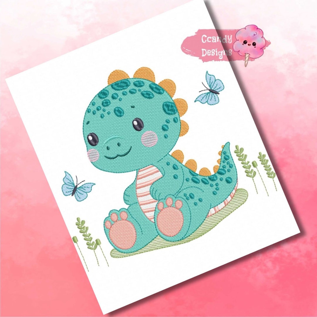 Cute Dino Embroidery Design, Boys Embroidery Design Machine, Kids ...