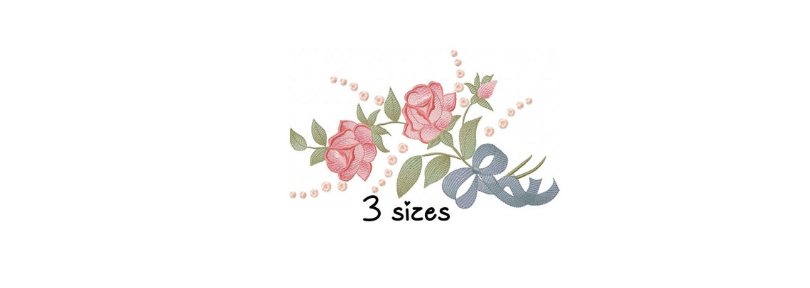 Pink Roses Embroidery Design Flowers Embroidery Design - Etsy