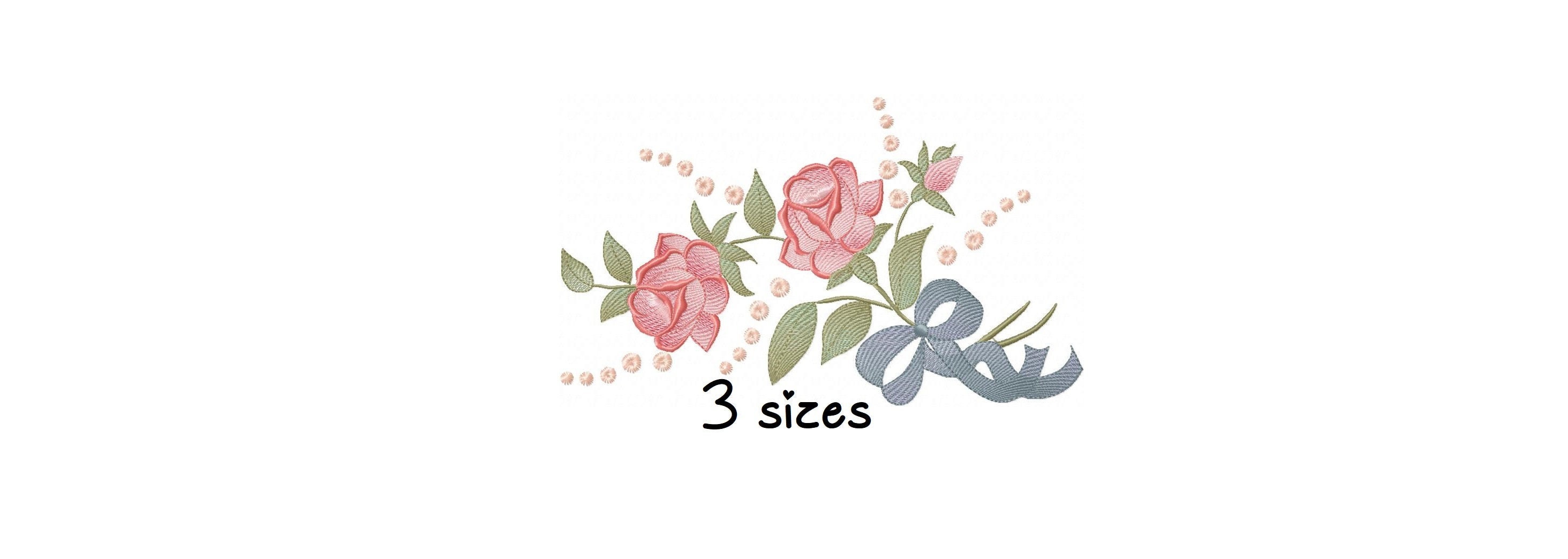 Pink Roses Embroidery Design Flowers Embroidery Design - Etsy