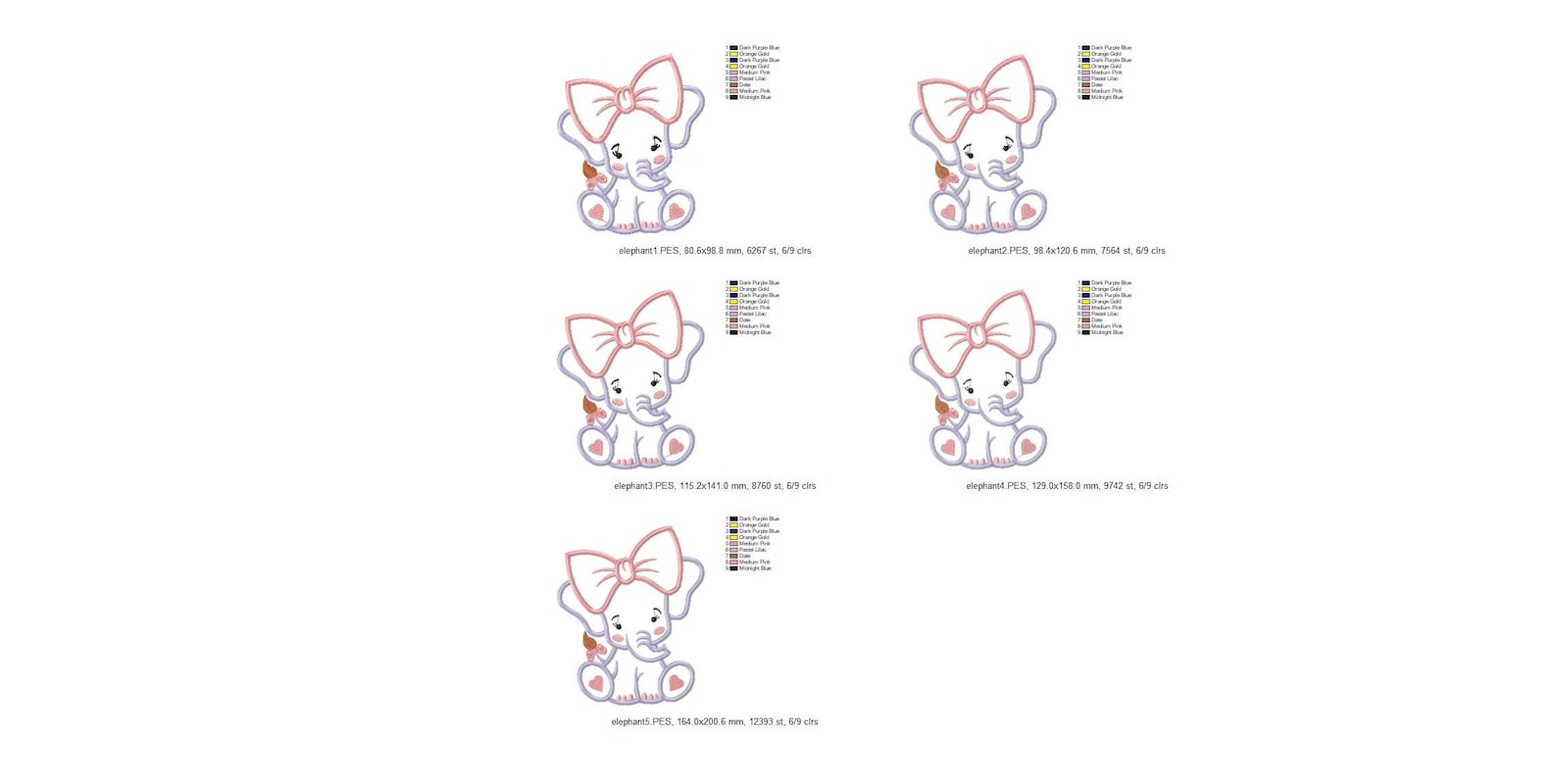 Cute Elephant Embroidery Design Animals Embroidery Design Machine ...