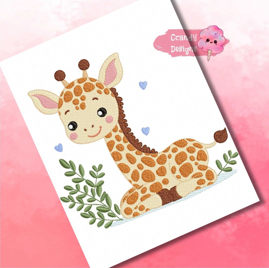 Cute Giraffe Embroidery Designs, Animals Embroidery Design Machine, Zoo ...