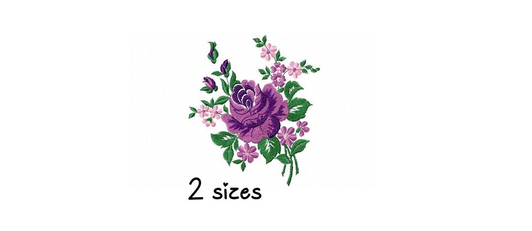 Purple Roses Embroidery Designs Flowers Embroidery Design Machine ...