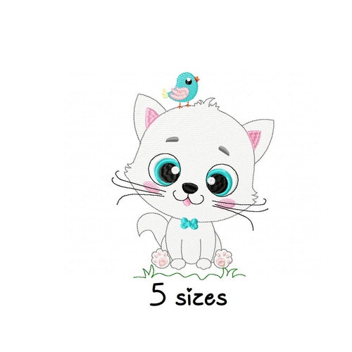 Cute Cat Embroidery Design Baby Embroidery Design Machine - Etsy