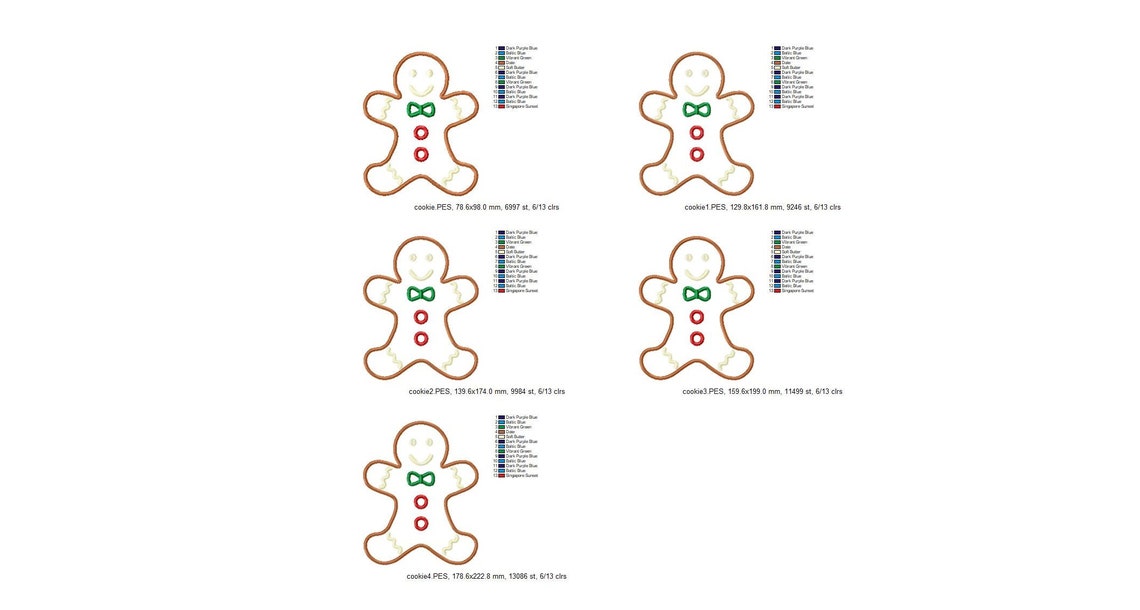 Cute Cookie Embroidery Design Christmas Embroidery Design | Etsy