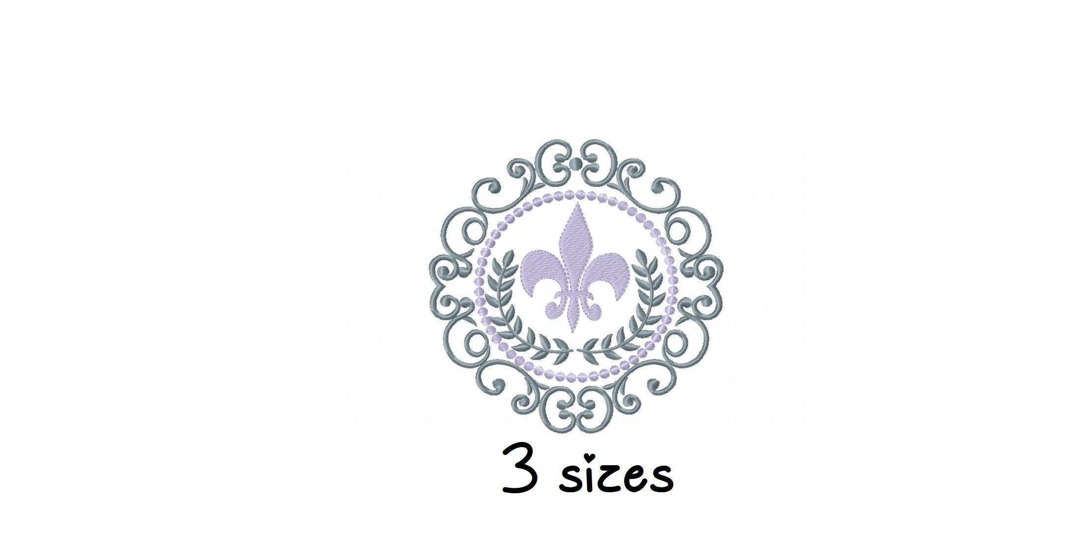 Fleur De Lis Frame Embroidery Design Frame Embroidery Design - Etsy UK