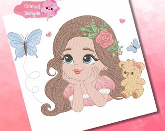 Cute Butterfly Embroidery Designs Girl Embroidery Design Machine ...