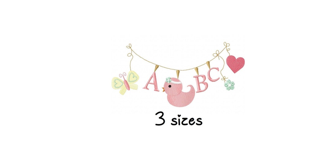 Clothes Line ABC Embroidery Design, Baby Embroidery Design Machine ...
