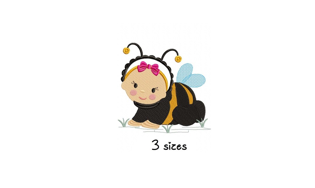 Baby Bee Embroidery Design Girly Embroidery Design Machine - Etsy