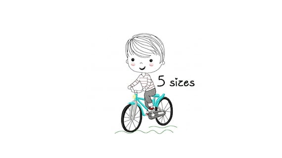 Cute Boy Bike Embroidery Designs Newborn Embroidery Design - Etsy