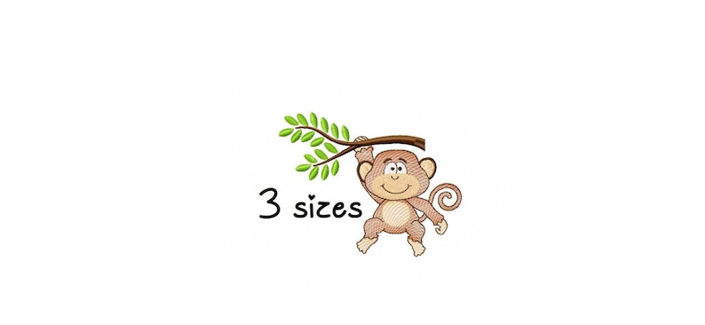 Cute Monkey embroidery design animals embroidery design | Etsy