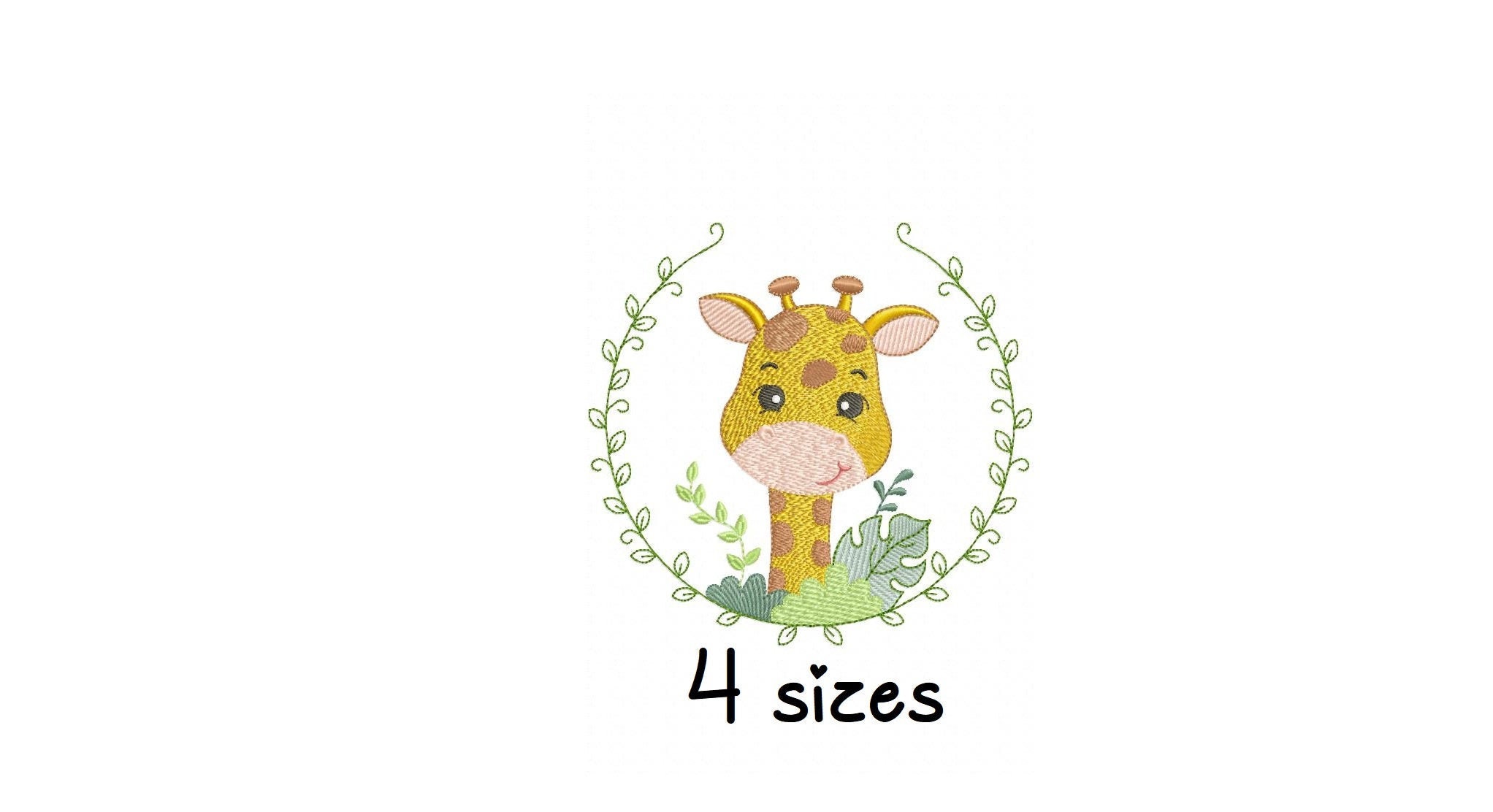 Giraffe Plants Embroidery Designs, Animals Embroidery Design Machine ...
