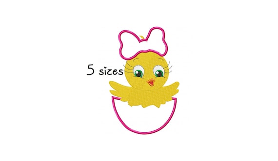 Cute Chick Girl Embroidery Design Animals Embroidery Design - Etsy