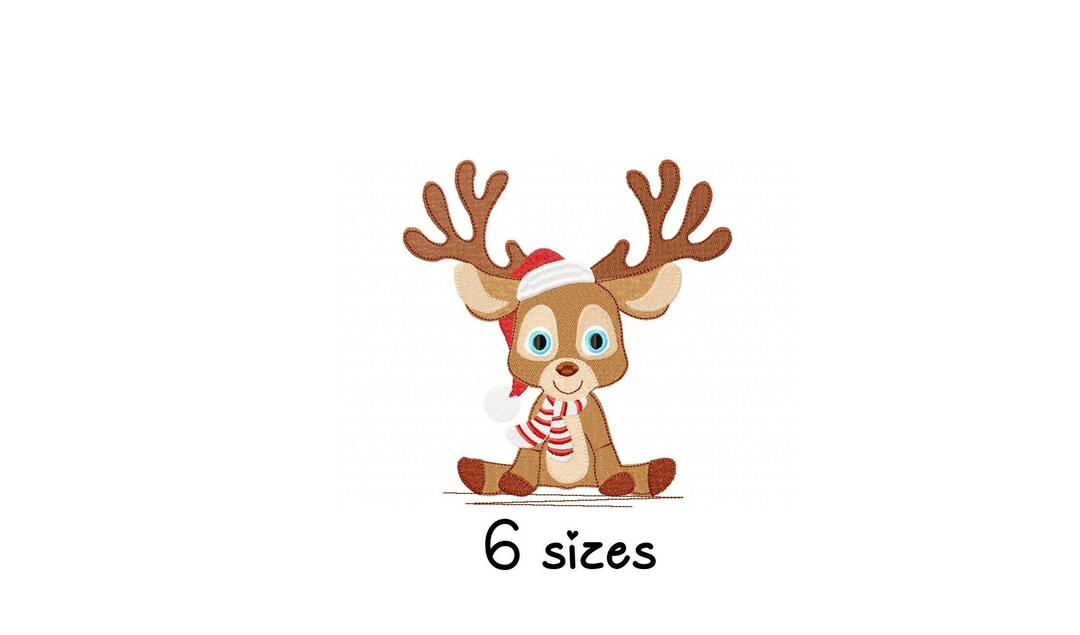 Cute Santa Deer Embroidery Design, Christmas Embroidery Design Machine ...