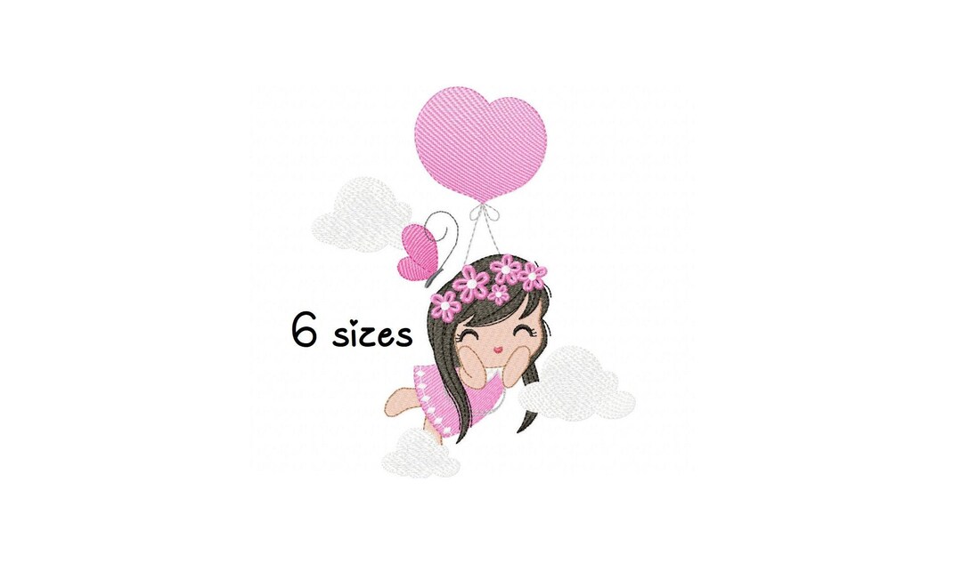 Cute Girl Embroidery Design, Girly Embroidery Design Machine, Newborn ...