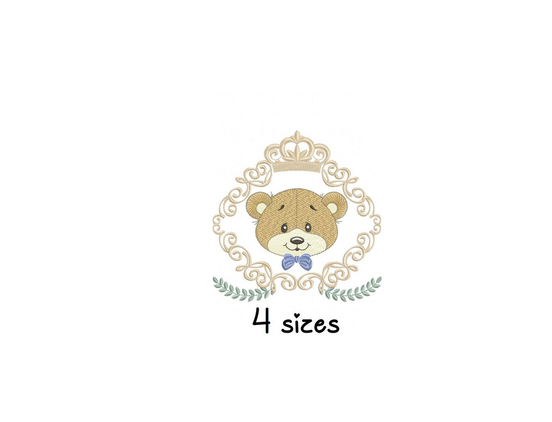 Bear Arabesque Embroidery Design, Newborn Embroidery Design Machine ...