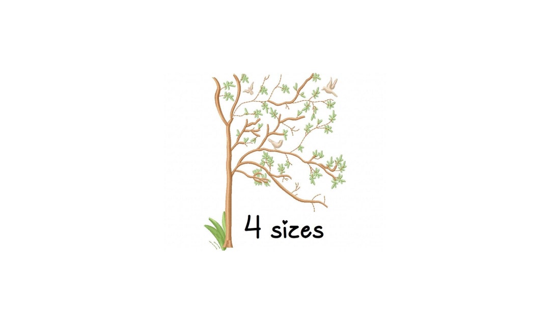 Delicate Tree Embroidery Designs, Frame Embroidery Design Machine ...