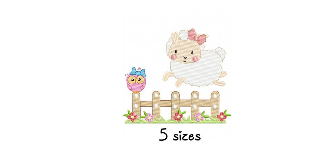 Cute Sheep Girl Embroidery Design, Animal Embroidery Design Machine ...