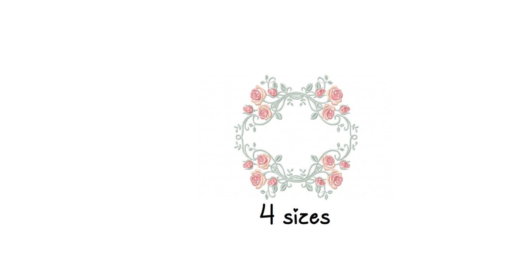 Frame Roses Embroidery Designs, Frame Embroidery Design Machine, Floral ...