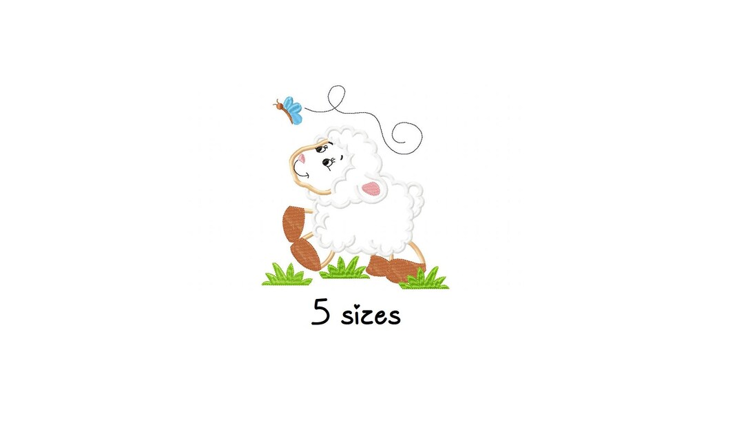 Cute Sheep Embroidery Design Animals Embroidery Design Machine ...