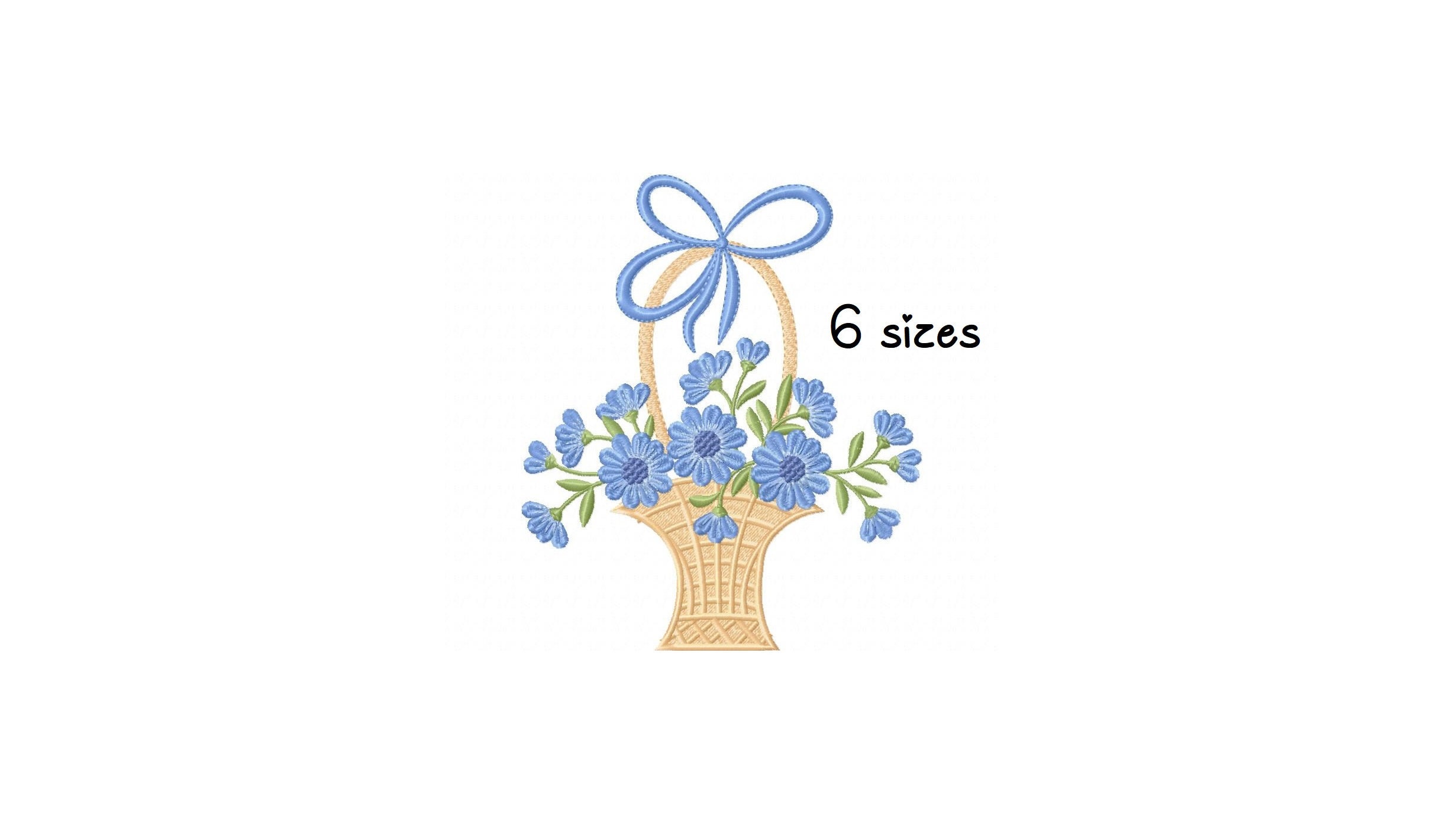Blue Flowers Embroidery Designs Bouquet Embroidery Design | Etsy