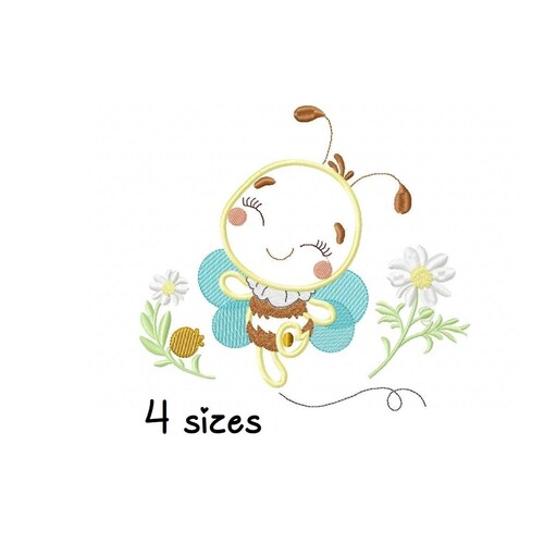 Cute Bee Embroidery Design Animals Embroidery Design Machine - Etsy