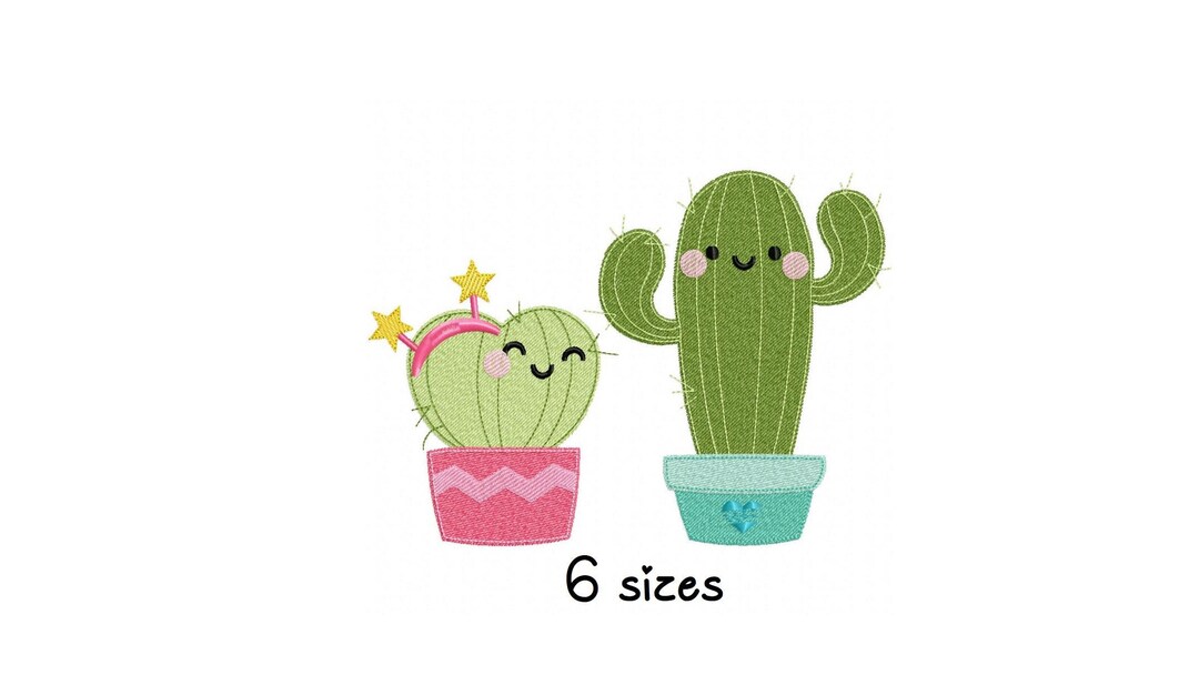 Cute Cactus Embroidery Design, Flowers Embroidery Design Machine ...